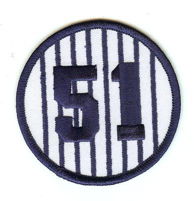 Bernie Williams Retired Jersey Number 51 Patch 3" Round New York ...