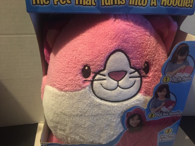 Huggle Pets Kids One Size Ages 3-11 Cuddly Kitty Pink Fleece Blanket ...