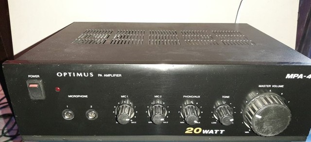 Optimus Mpa-40 PA Amplifier 20 Watt 2 Microphone Imputes for sale ...