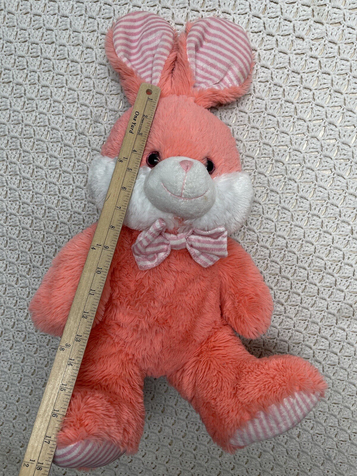 Kellytoy Rabbit Bunny Orange Gingham Bow Ears Feet Plush Stuffed Animal ...