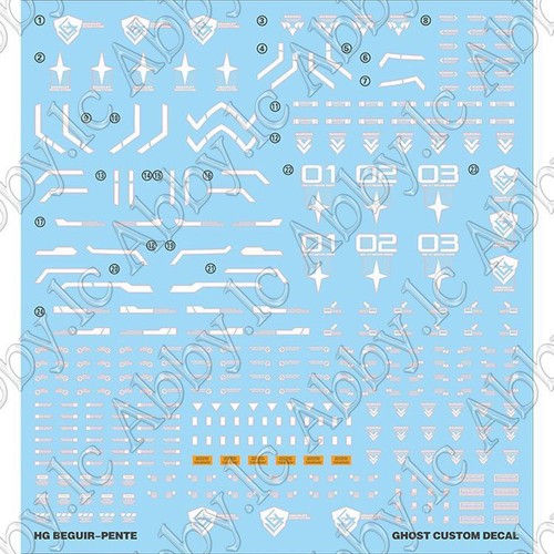 for HG 1/144 CEK-077 Beguir-Pente Water Slide UV Light Reactive Decal ...
