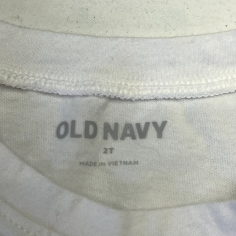Old Navy Basic White Cotton Crewneck Short Sleeve T-Shirt Girls Size 2T ...