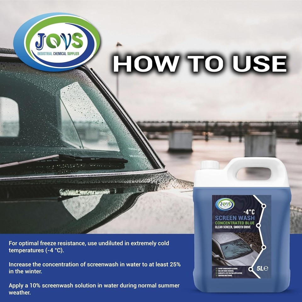 Concentrated Windscreen Washer Fluid - 20L for Clear Visibility in All ...
