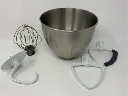 KitchenAid 3.5 Qt Stainless Steel BOWL Whisk Bread Hook Mixer Scaper ...