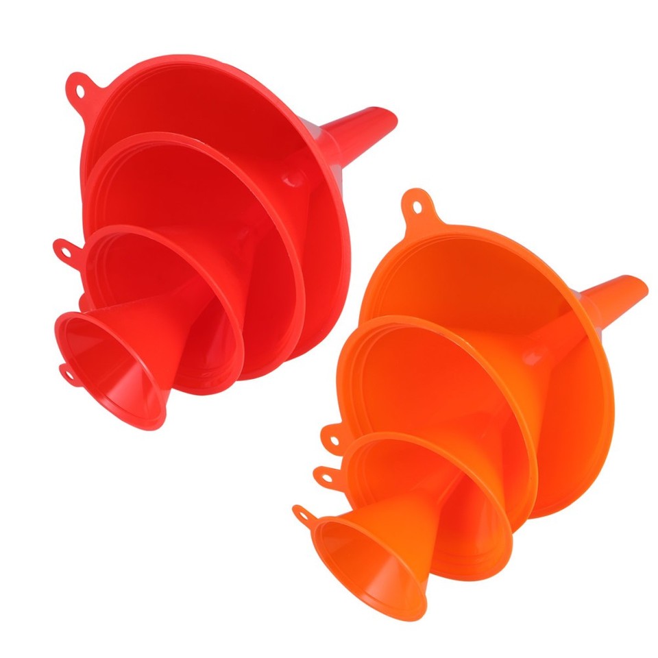 8 Pcs Plastic Funnels 2 Sets Gasoline Kerosene Liquid Funnels for ...