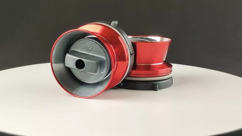 1 Pair Red Silver metal Nab Hub Adapter for Reel-to-Reel Tape Recorders ...