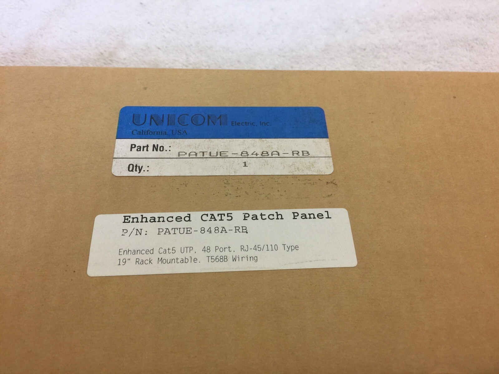 Unicom Enhanced C5 48-Port CAT-5 Patch Panel T568B Wiring PATUE-848A-RB ...