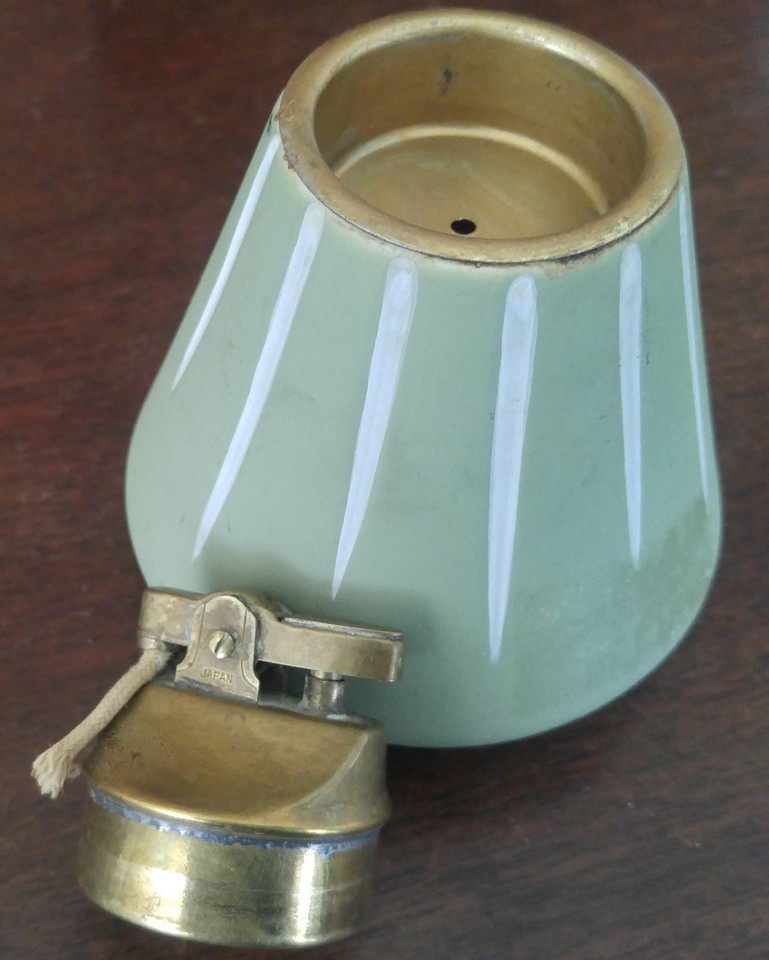 Vintage Midcentury Winfield Table Lighter Sage Olive Green Porcelain | eBay