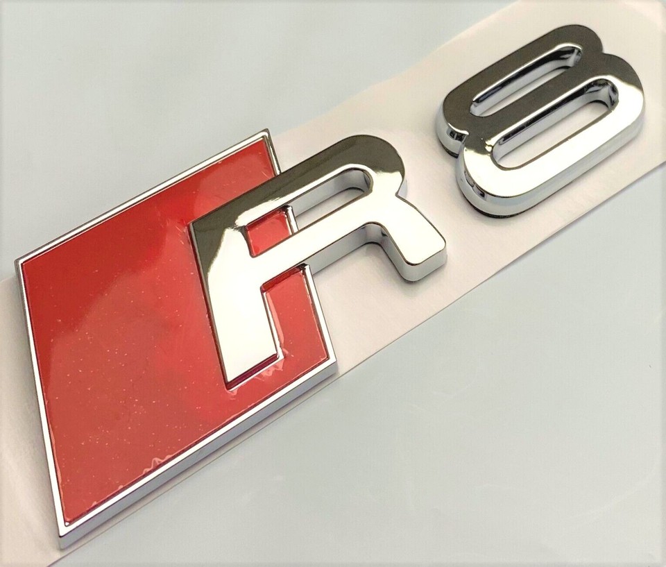 CHROME R8 REPLACEMENT FOR AUDI REAR TRUNK EMBLEM BADGE NAMEPLATE DECAL ...
