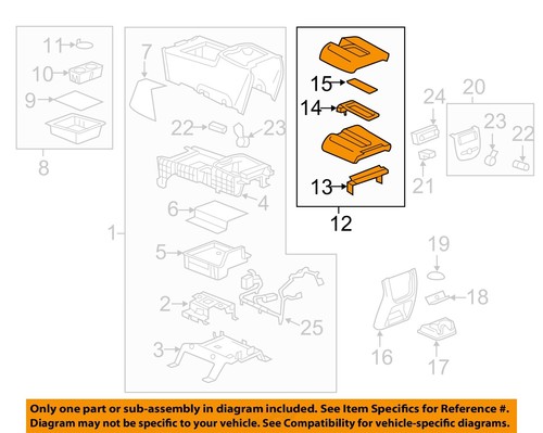 GM OEM 07-14 Sierra 1500 Console Center Console-Lid Assy 19328718 | eBay