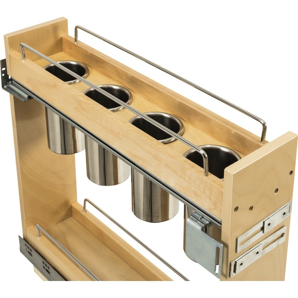5" Utensil Bin Kitchen Base Cabinet Pull-Out Soft-close Flatware ...