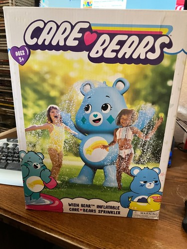 Care Bears XL Inflatable Sprinkler Water Toys Blue Wish Bear 60” Summer ...