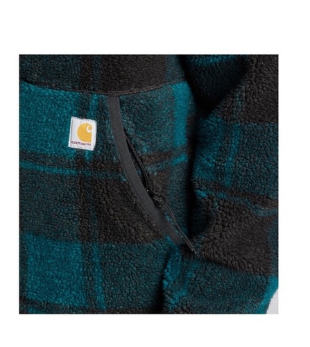 Carhartt Men’s Quarter Zip Sherpa Pullover Sweatshirt Hunt Club Black ...