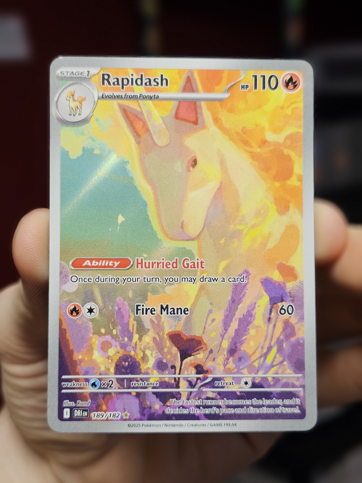 Rapidash 2025 Scarlet & Violet: Destined Rivals #189/182 Illustration ...