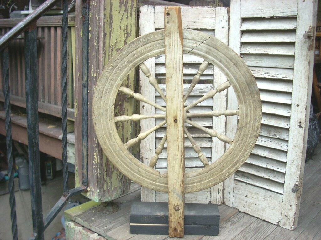 Antique Game Wheel 20" Wheel of Chance Americana Folk Art Painted Wood ...