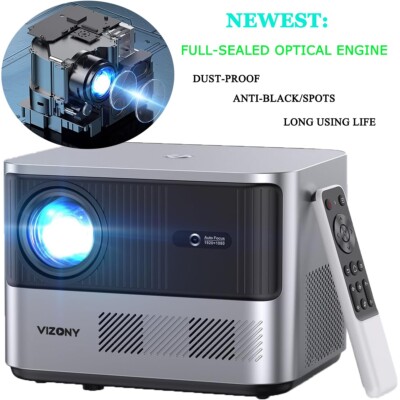 VIZONY FHD 1080P Projectors 800ANSI 5G WiFi Bluetooth Outdoor Full ...