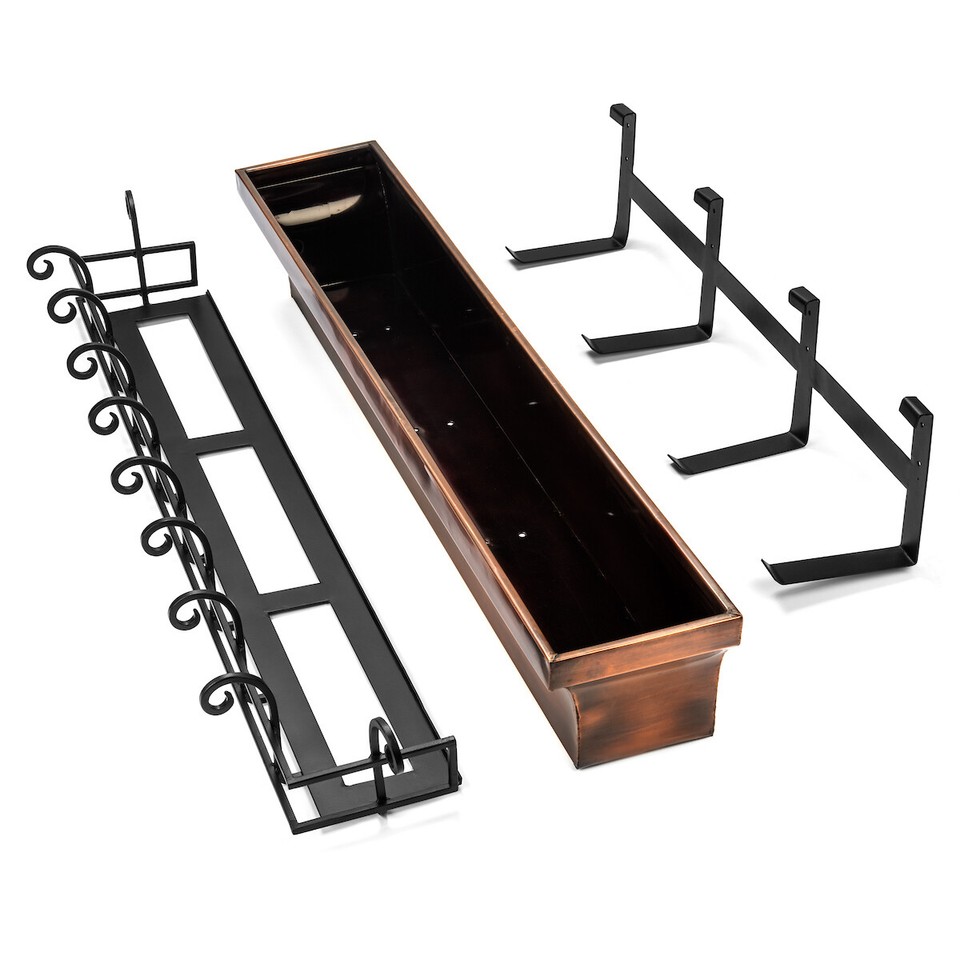 H Potter GAR514B Window Box 48 inch Antique Copper Finish Outdoor ...