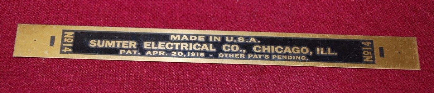 Sumter Number 14 Magneto Name Band Gas Engine Motor Hit & Miss | eBay