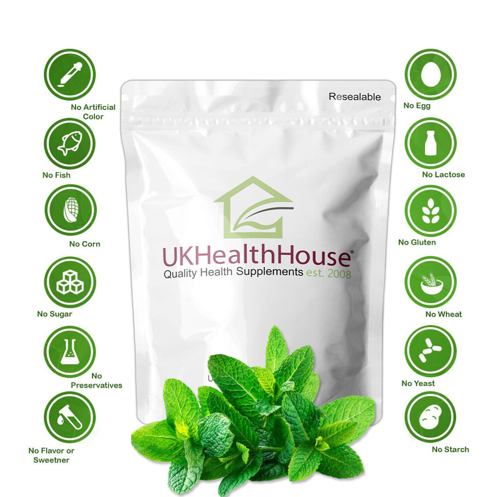Peppermint Extract 150mg Tablets - Bowel Relief, Stomach, Bloating ...