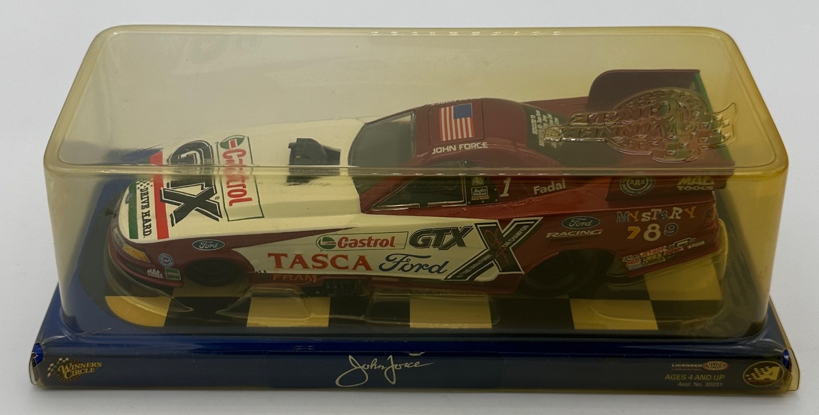 1/24 John Force Tasca GTX Mustang Funny Car NHRA Winners Circle Never ...