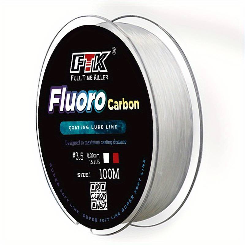 FTK Fluorocarbon Leader LRF 100m Fluoro Fishing Line 4.13-34.32lb Clear ...