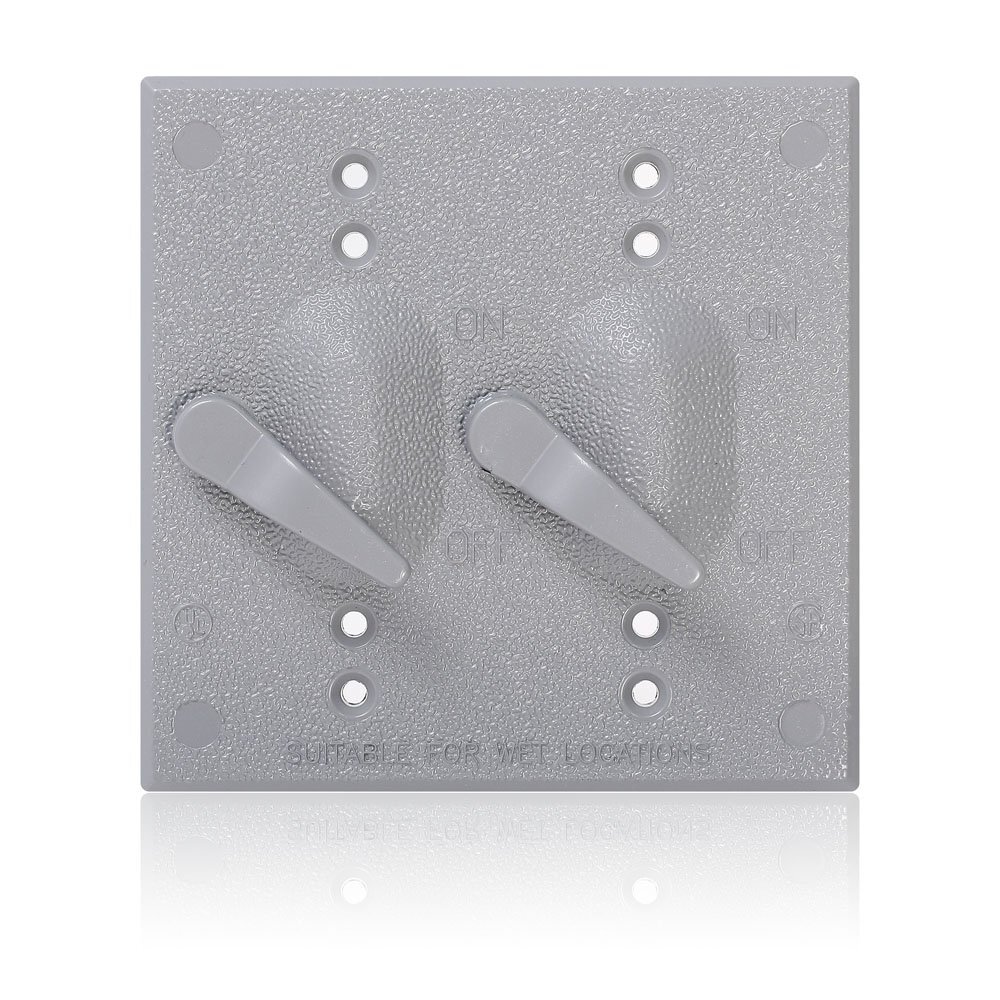 Weatherproof Switch Cover, 2-Gang, Vertical or Horizontal Mount ...