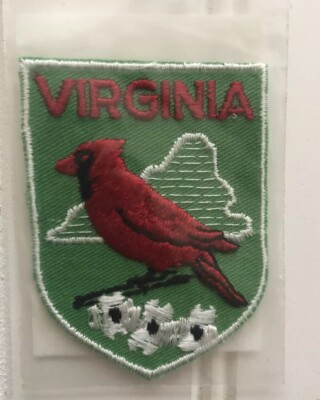 Vintage Voyager Brand 3” Embroidered Virginia State Bird Cardinal Patch ...