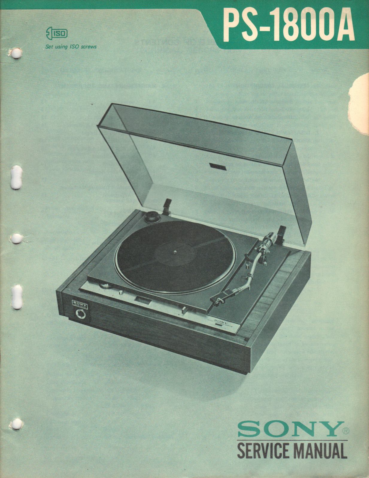 Sony PS 1800A Service Manual turntable record player Original Repair ...