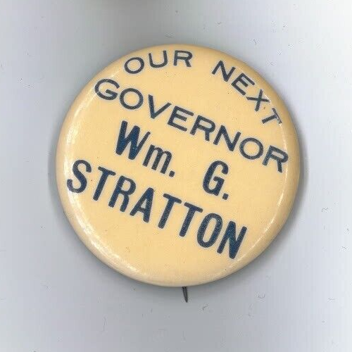 William G. Stratton 1 3/4" Political Pinback ILLINOIS REPUBLICAN ...