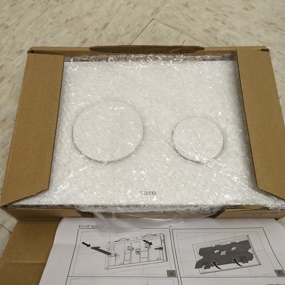 Toto YT930#WH Dual Button Push Plate with Round Buttons for In Wall ...