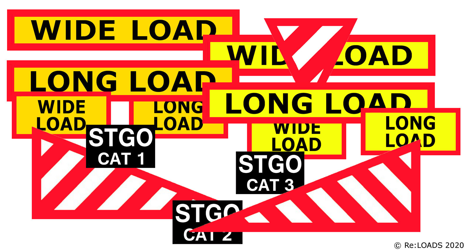 OO UK Model Lorry WIDE, LONG, ABNORMAL LOAD & LONG VEHICLE Signs ...