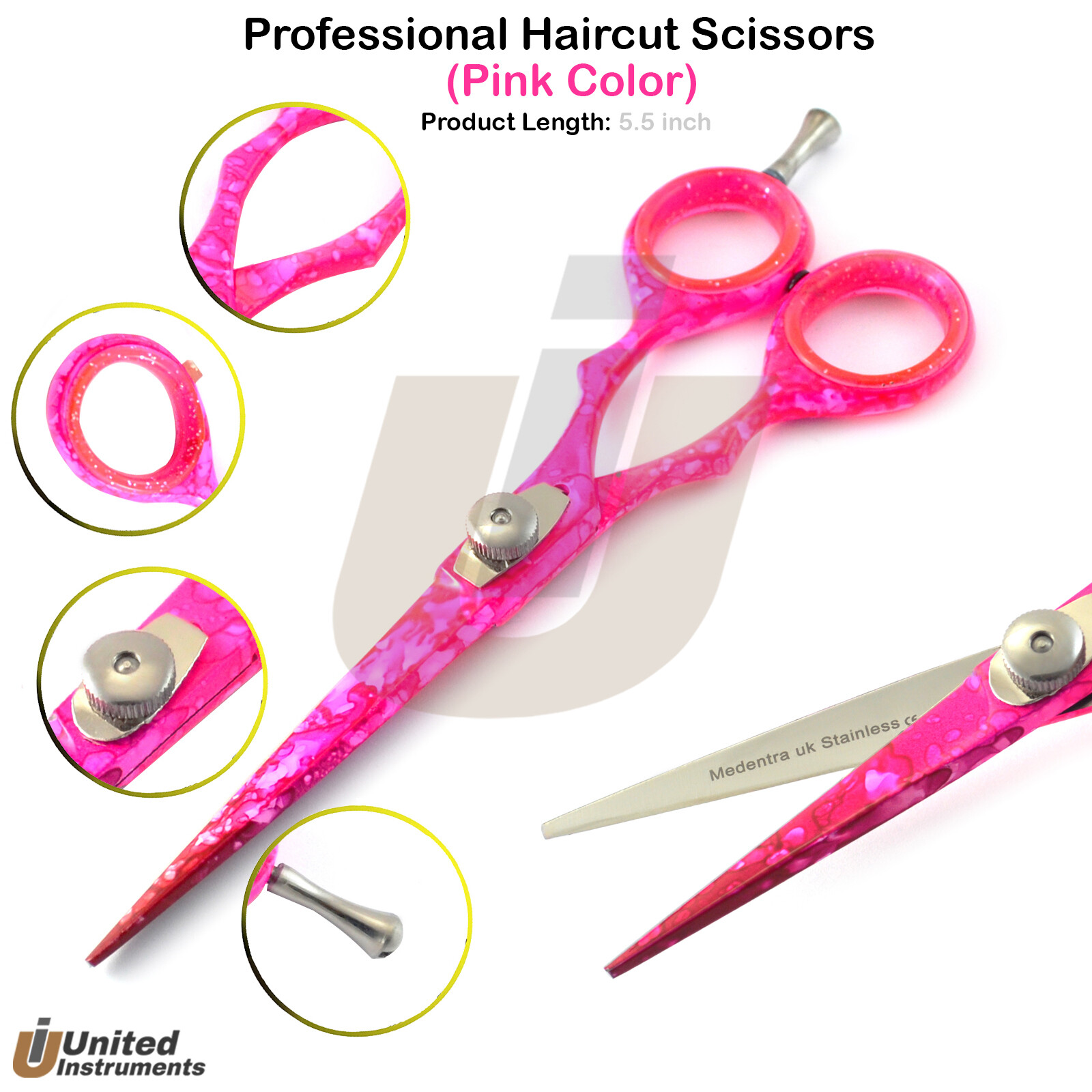 Professional Barber Scissors 5.5'' Pink Color Hairdressing Shears ...