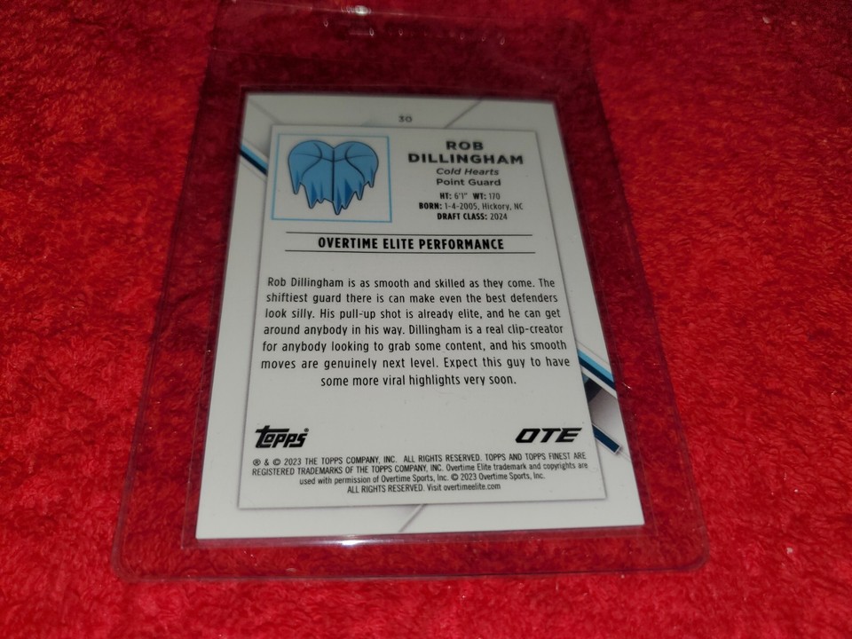 2023 TOPPS FINEST OVERTIME CARD OF ROB DILLINGHAM RC GOLD 14/50 | eBay
