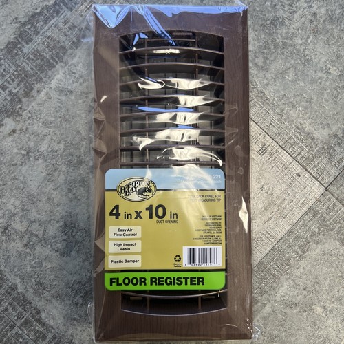 Hampton Bay ~ 4" x 8" Resin Floor Register ~ Mahogany Grain Finish ...