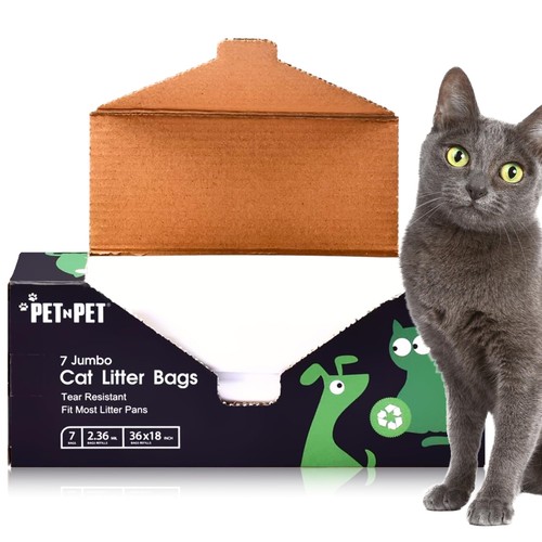 PET N PET Jumbo Cat Litter Box Liners 7 Count Cat Litter Bags Liners ...