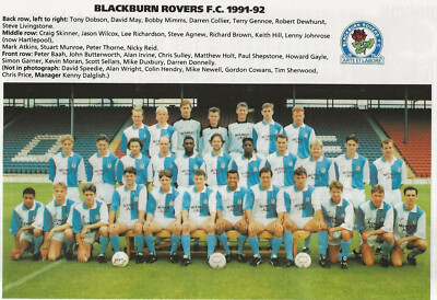 BLACKBURN ROVERS FOOTBALL TEAM PHOTO>1991-92 SEASON | eBay UK