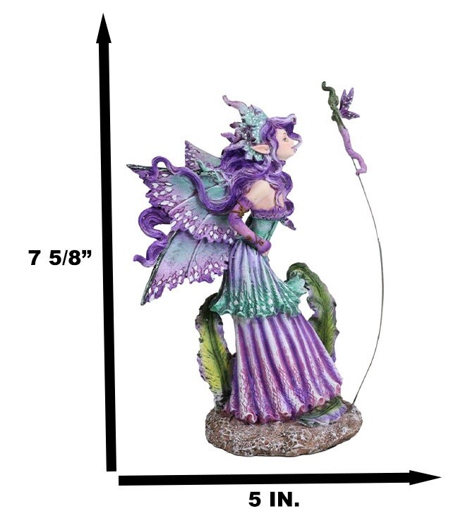 Amy Brown Pixie Gossip Enchanted Elf Fairy With Purple Nymph Dragonfly ...