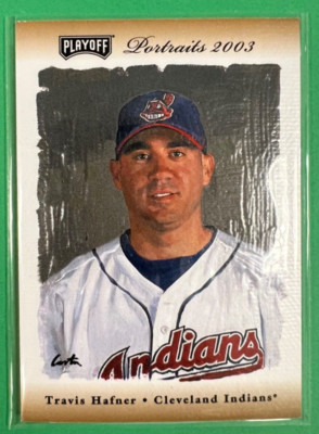2003 PLAYOFF PORTRAITS TRAVIS HAFNER INDIANS BRONZE GAME USED RELIC #ED ...
