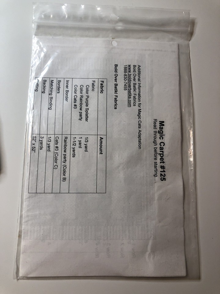 Magic Cats Magic Carpet Pattern 125 Fabric By Bold Over Batiks Quilt ...