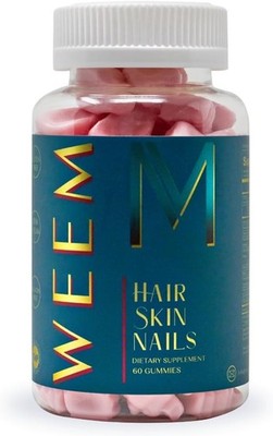 WEEM Hair Skin & Nails Gummies - Support Healthy Thicker Full - Biotin ...