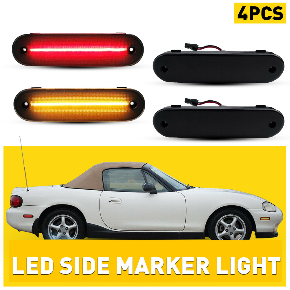 Amber+Red LED Side Marker Light For 1990-2005 Mazda Miata MX-5 without ...