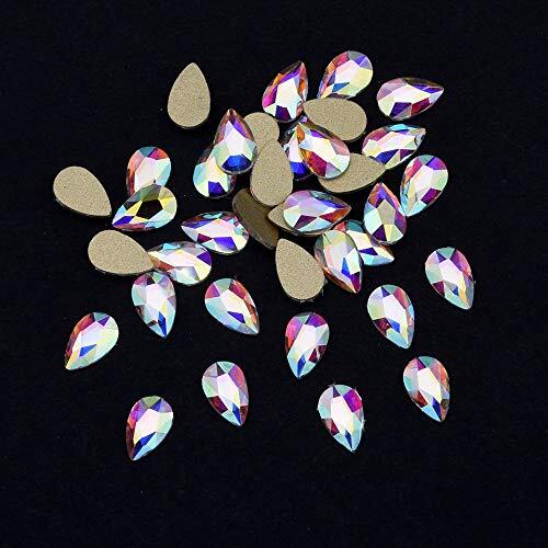 100pcs Crystal AB Foiled Pear Shape Flatback Rhinestone 3 Sizes Mix ...
