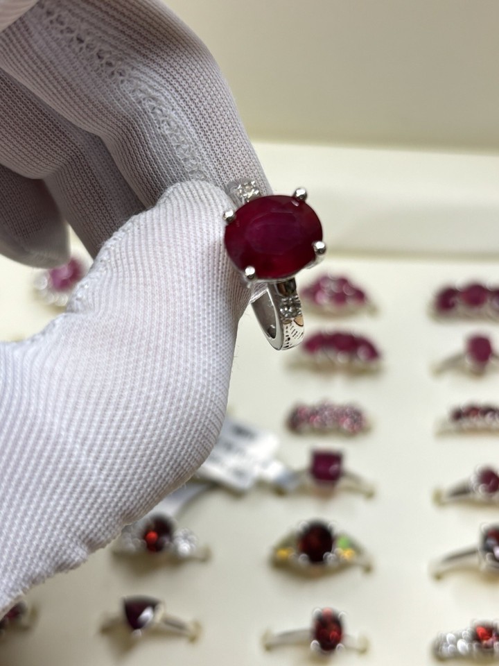 (50) .925 Sterling Silver Ring Lot! 171.8g Gemstones Garnet Ruby ...