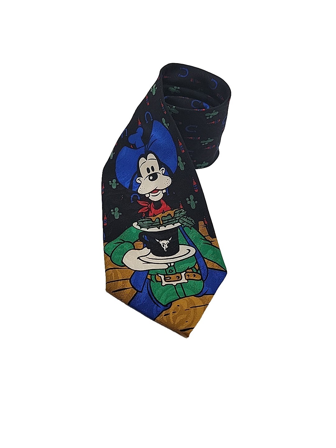 Mickey Unlimited Tie Goofy Western Necktie Cactus Hot Sauce 57 x 3.75 ...