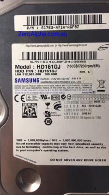 HD161GJ Samsung Donor Hard Drive, PN: 61763A71AA6F8Z, 1AC01118 | eBay ...