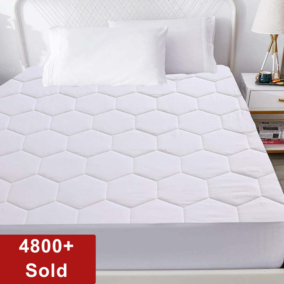 Premium Quilted Mattress Protector Extra Deep Fitted Bed Cover 30cm All ...