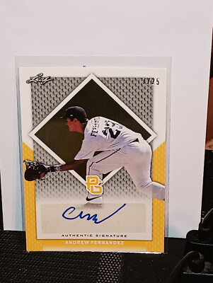 2016 Leaf National Showcase Autographs Yellow #BA157 Andrew Fernandez 7 ...