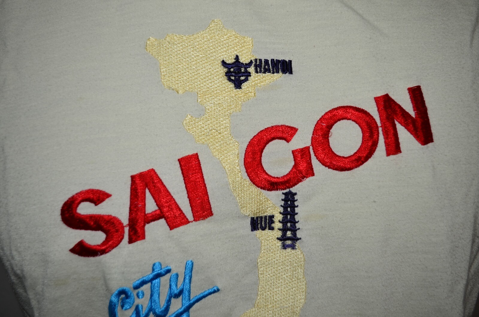 Saigon City Vietnam Embroidered Embroidery Yellow Asi… - Gem