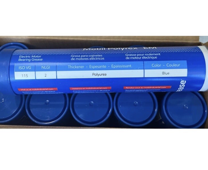 Mobil Polyrex EM Electric Motor Bearing Grease, Blue, Polyurea, 13.7 oz ...