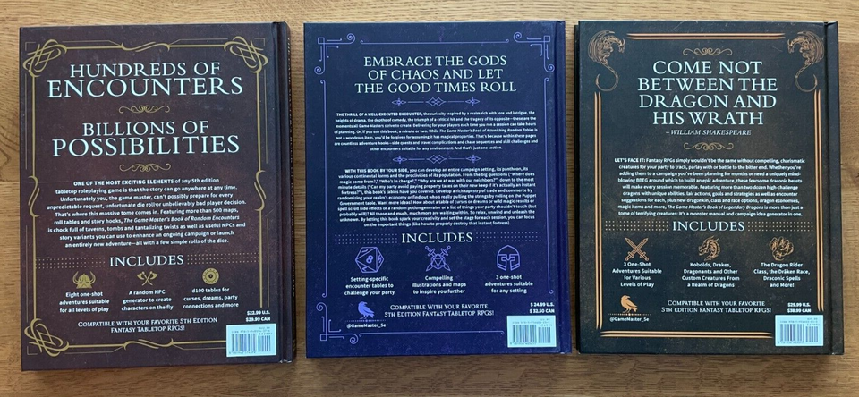 Dungeons & Dragons, Three Game Master's Books, Random Tables ...